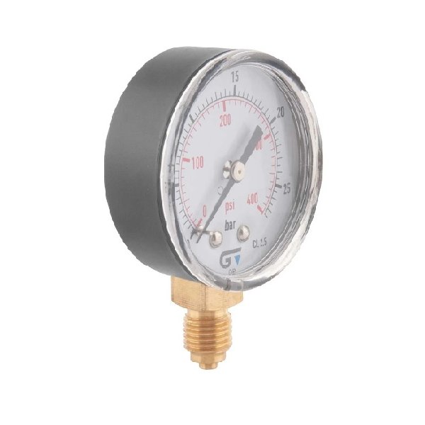 Manômetro Vertical 1/4 400 PSI 25 BAR 25KG Genebre